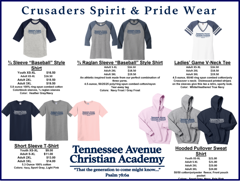 TACA Spirit Wear - Tennessee Avenue Christian Academy