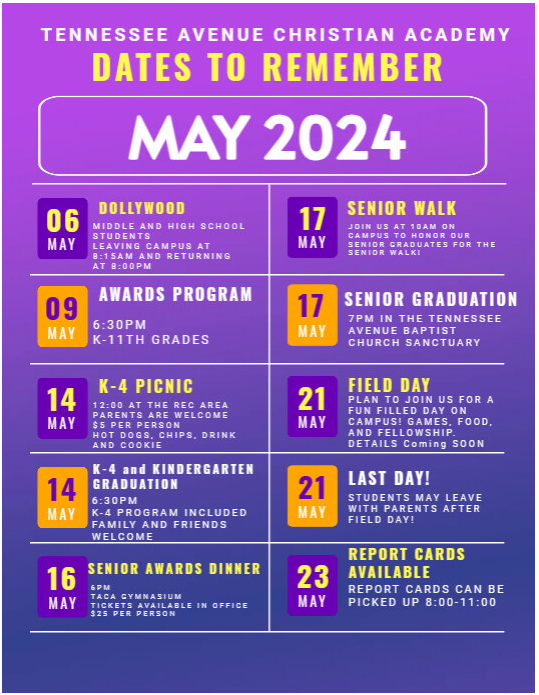 EVENTS / NEWS - Tennessee Avenue Christian Academy